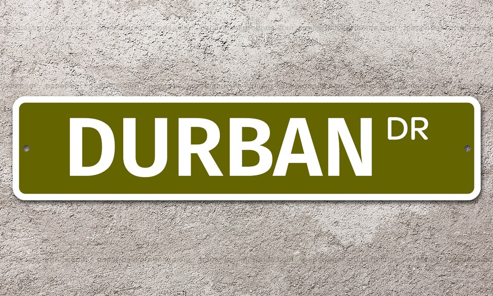 5852 SS Durban 4" x 18" Novelty Street Sign Aluminum | eBay