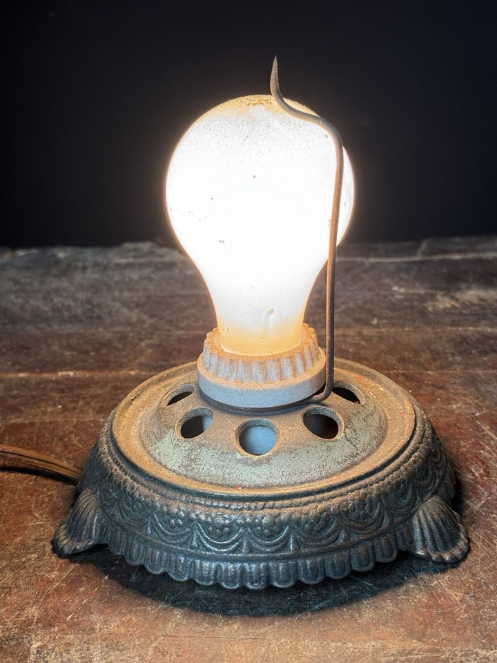 Antique 1930 Forest Fire Motion Lamp Table Light Animated Action Scene ...