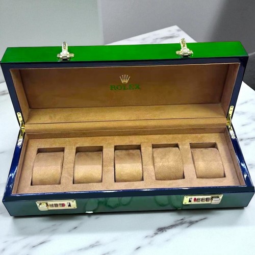Rolex 5-Slot Luxury Watch Case Box | Fine Wood & Lacquer Display ...