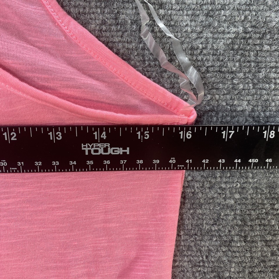 Miken Swim Tank Top Womens Small Solid Neon Pink Racerback Knit Pool ...