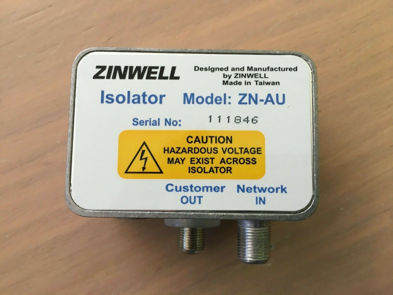 NEW ZINWELL CATV COAX Cable TV Isolator Foxtel and Telstra NBN approved ...