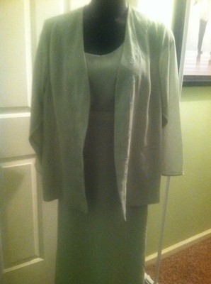 Women's 3 Piece Montee Collection Green Beaded Evening Wear Skirt Set ...