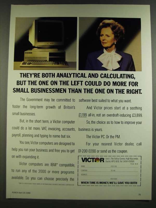 1986 Victor Computers Ad - They're Both Analytical and Calculating | eBay