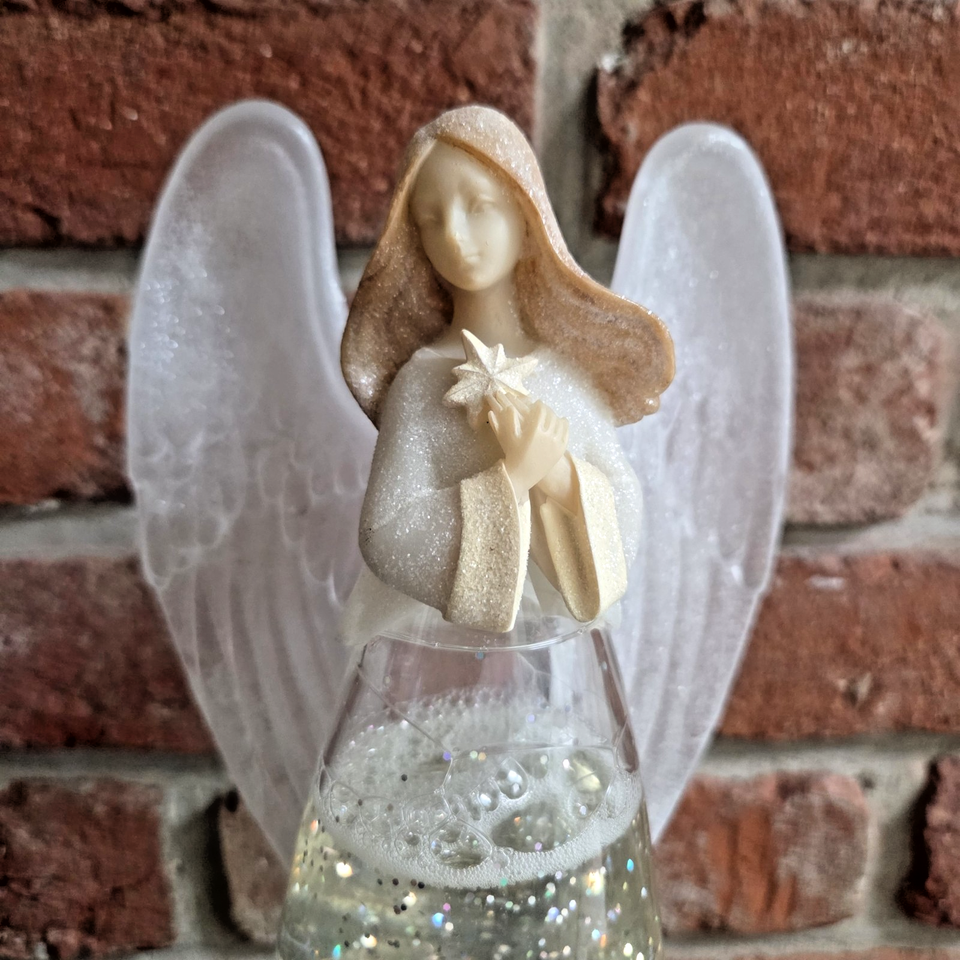 Color Changing Light Up Glitter Swirling Angel Globe | eBay
