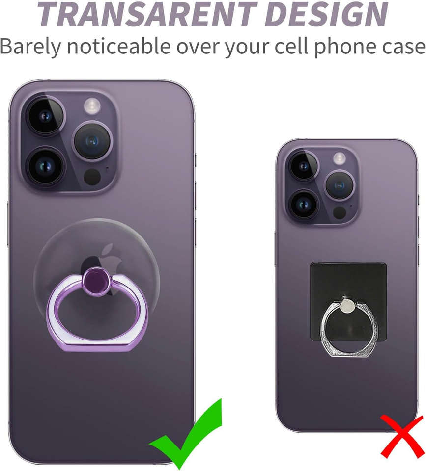 Clear Phone Ring Holder 2 Pack, Transparent Cell Phone Ring Grip 360 ...