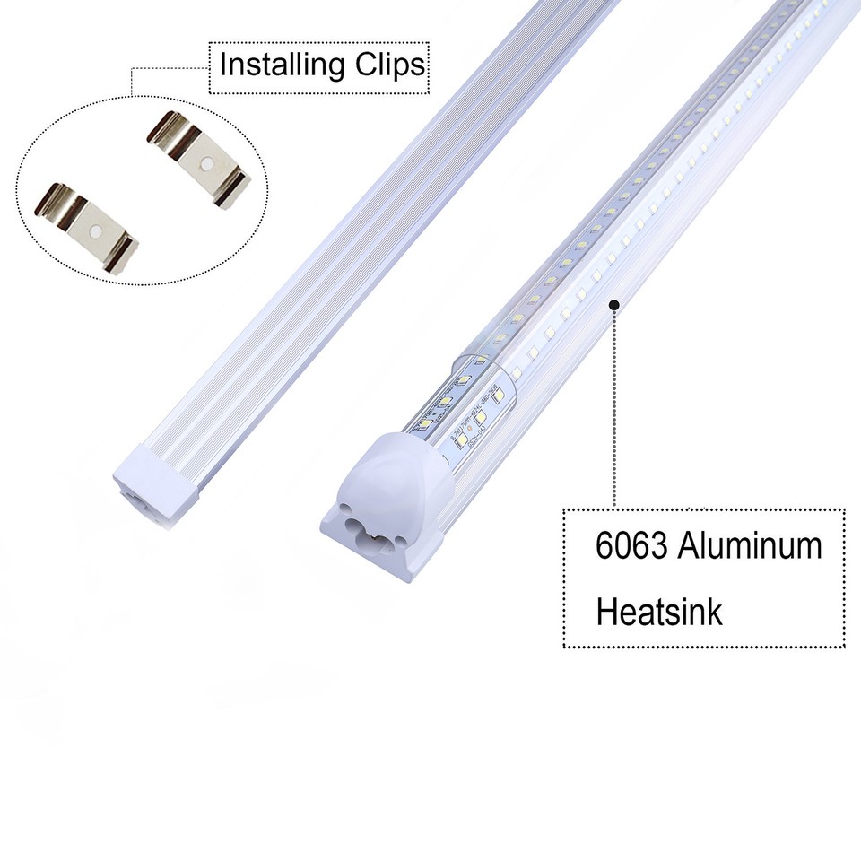 LED Linkable Tube Light T8 8FT V Shaped LED Shop Light Integrated Fixture 6000K | eBay