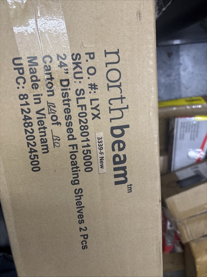 northbeam Wall Mounted Shelves 48" Solid Wood Floating Rectangle ...