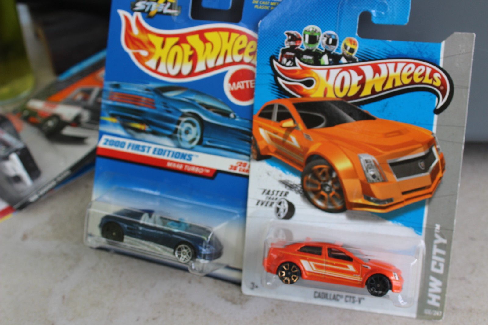 Hot Wheels Error Cars-Lot of 2-Orange Cadillac CTS &Blue MX48 Turbo ...