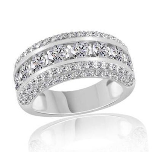 5.50Ct Simulated Diamond Wedding Band Ring 14K White Gold Plated ...