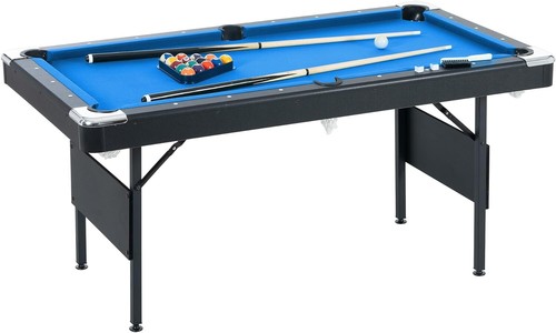 Billiard Table,65.75" Folding Pool Table with Balls,Cues,Chalk,Brush ...
