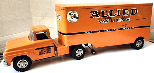 VINTAGE 1960'S TONKA PRESSED STEEL ALLIED MOVING VAN LINES SEMI TRUCK ...