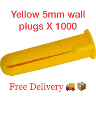 Wall Plugs 5mm Yellow Wall plug Yellow Fixing Plugs Plugs Brick X 1000 ...
