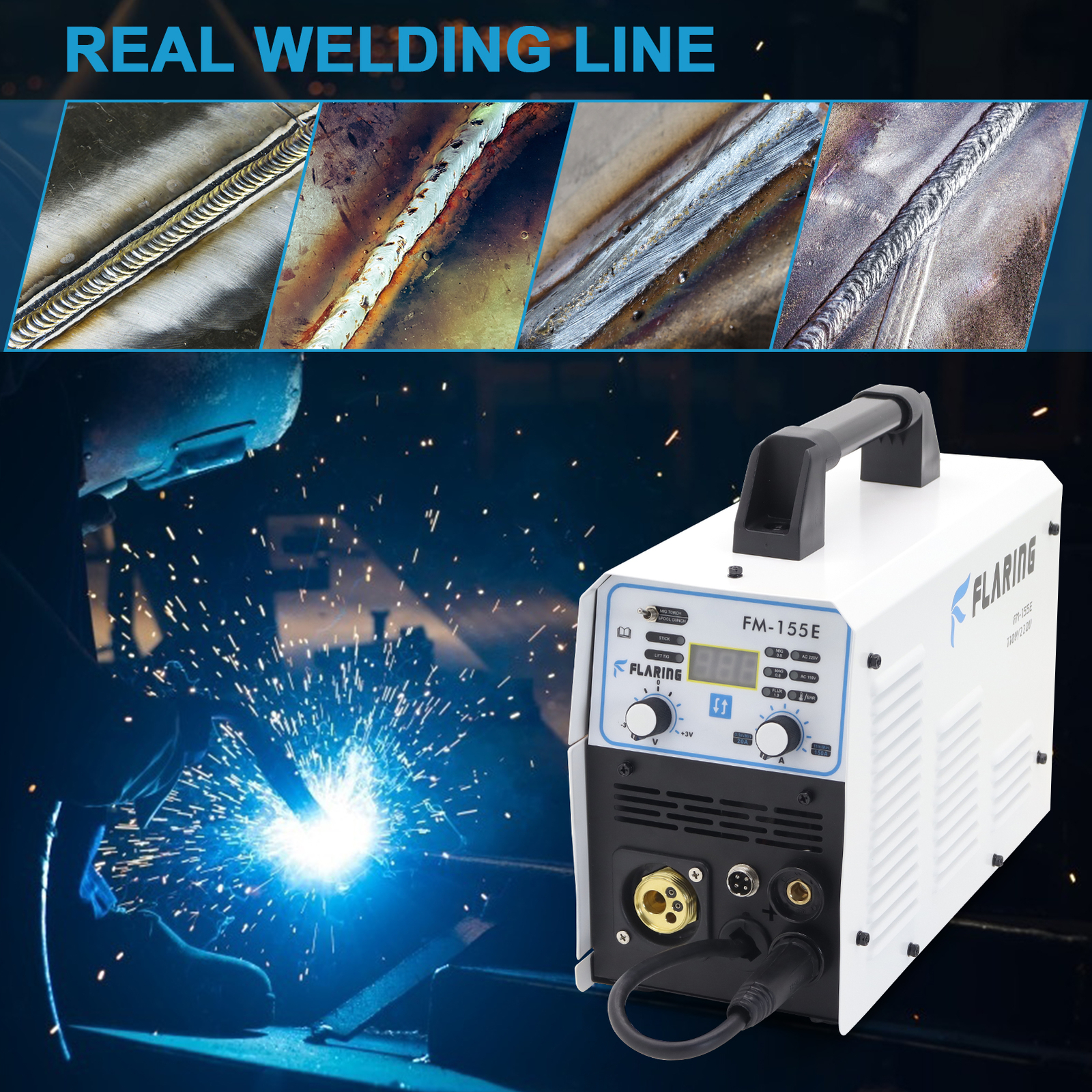 MIG Welder 155A Gas/no gas Stick Lift TIG Spool Gun Aluminum Welding ...