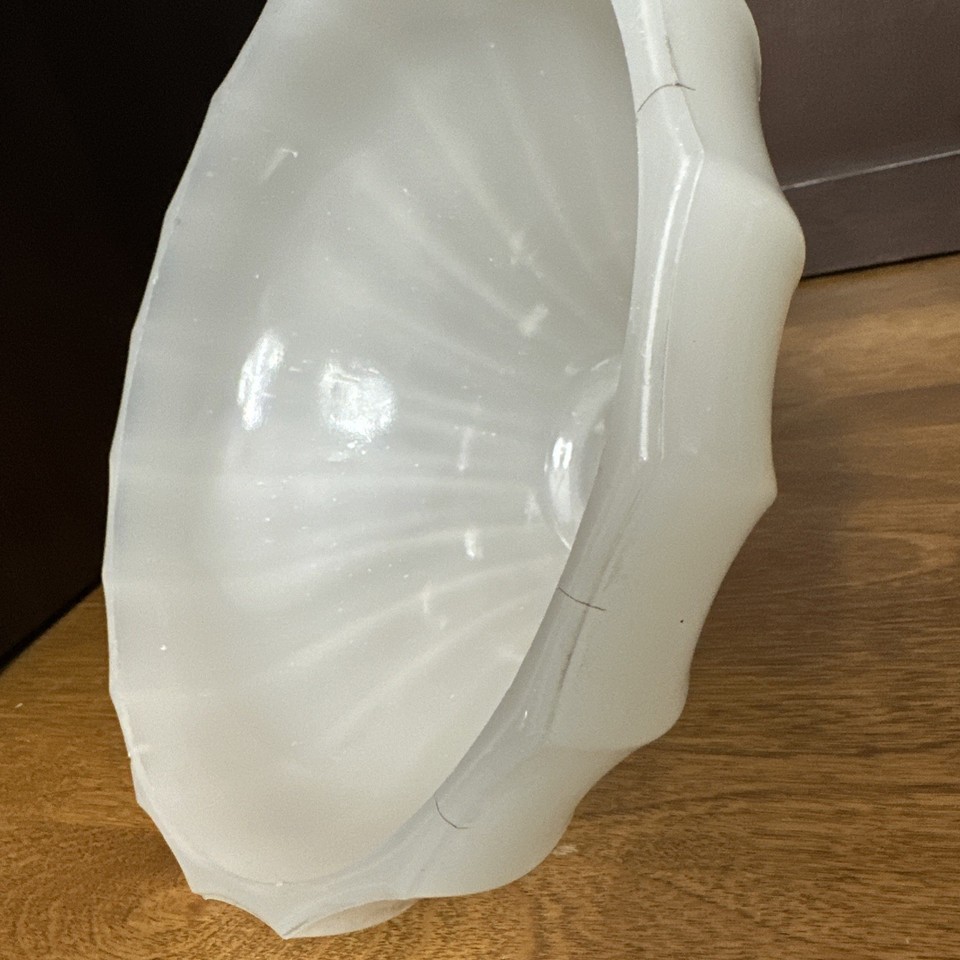 Industrial Clam broth Glass Light/Lamp Shade 7” Wide-2 1/8” Fitter ...