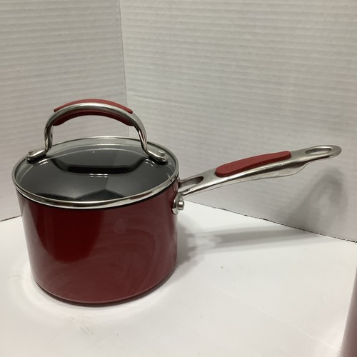 KitchenAid nonstick Red Sauce pan with cover and a pot no cover . Never ...