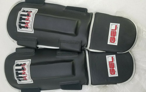 Title MMA Grappling Sparing Black Leather Shin Instep Leg Guards ...