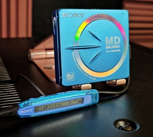 RARE Blue Colour Sony MZ-E60 MiniDisc Walkman ~ Perfect Portable Player ...