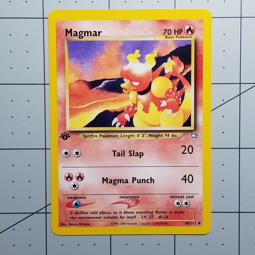 Pokemon Card - Magmar - 40/111 - Neo Genesis - EX/NM - UNCOMMON - 1st ...