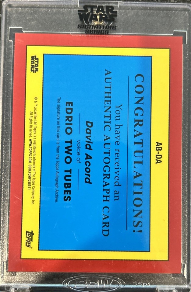 2023 Star Wars Signature Series Edrio Two Tubes Auto #AB-DA | eBay