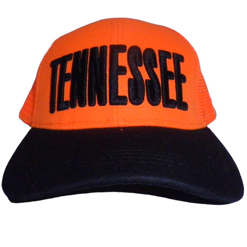 Tennessee Ball Cap, Orange Mesh, Black Embroidery and Bill, Snapback ...