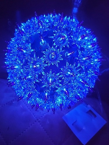 GE Holiday Classics 100 Light Super Sphere Blue Lights Indoor Outdoor ...