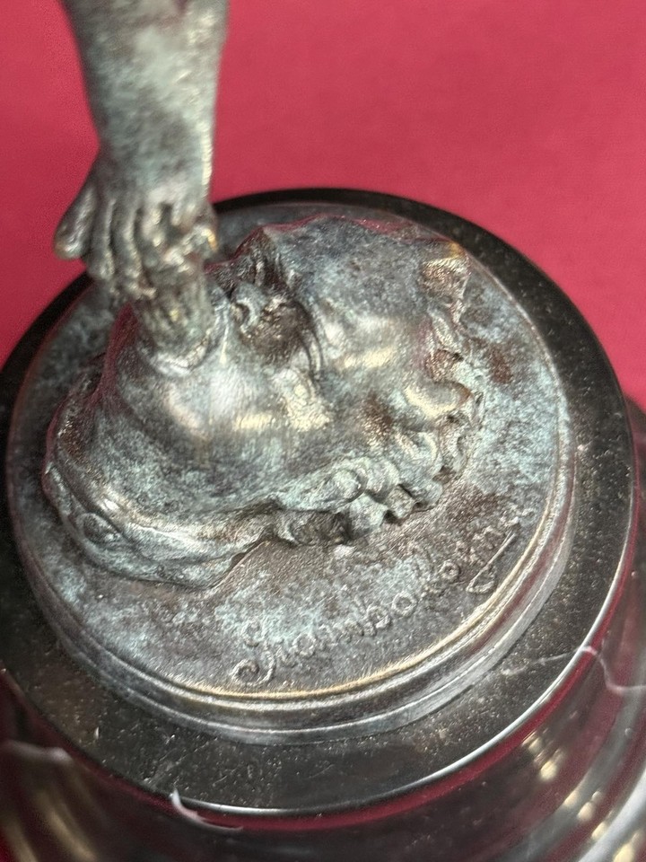 Bronze Sculpture Mercury Hermes Green Patina Mythology Art Statue Rare ...