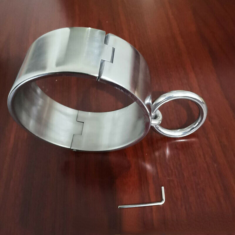 Heavy Stainless Steel 6cm Height Large Ring Male Female Neck Restraint ...