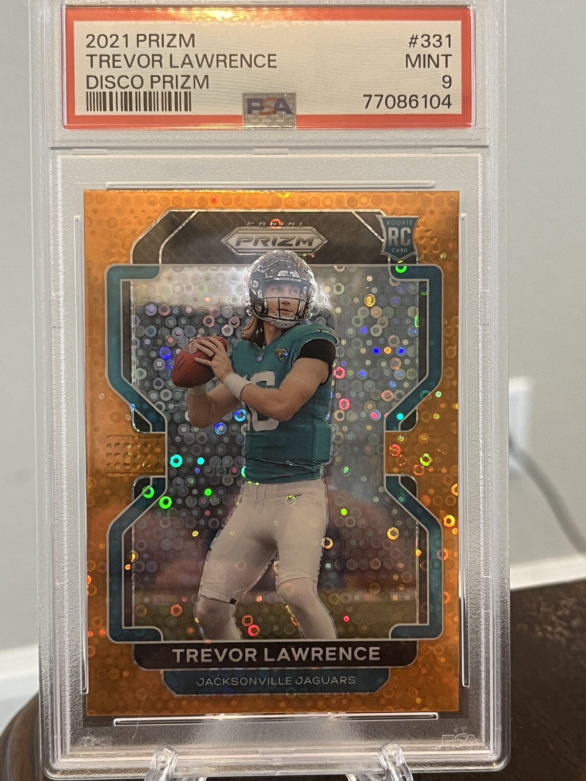 2021 Panini Prizm Trevor Lawrence Orange Disco #331 RC Rookie PSA 9 ...