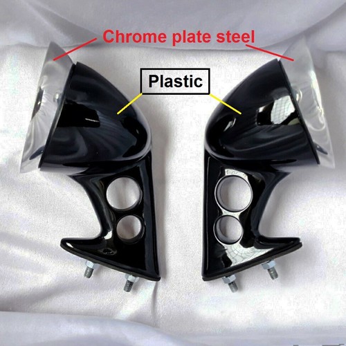 FOR DATSUN KB210 B210 120Y 2D 4D SED COUPE FENDER MIRROR BLACK CHROME ...