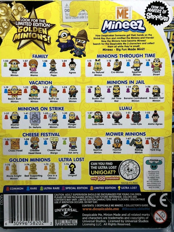 Despicable Me Mineez Series 1 Deluxe 3 pk Starfished and Leaf Blower ...