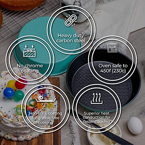 KITCHENATICS Nonstick Bakeware Set Heavy Duty Professional Kitchen ...