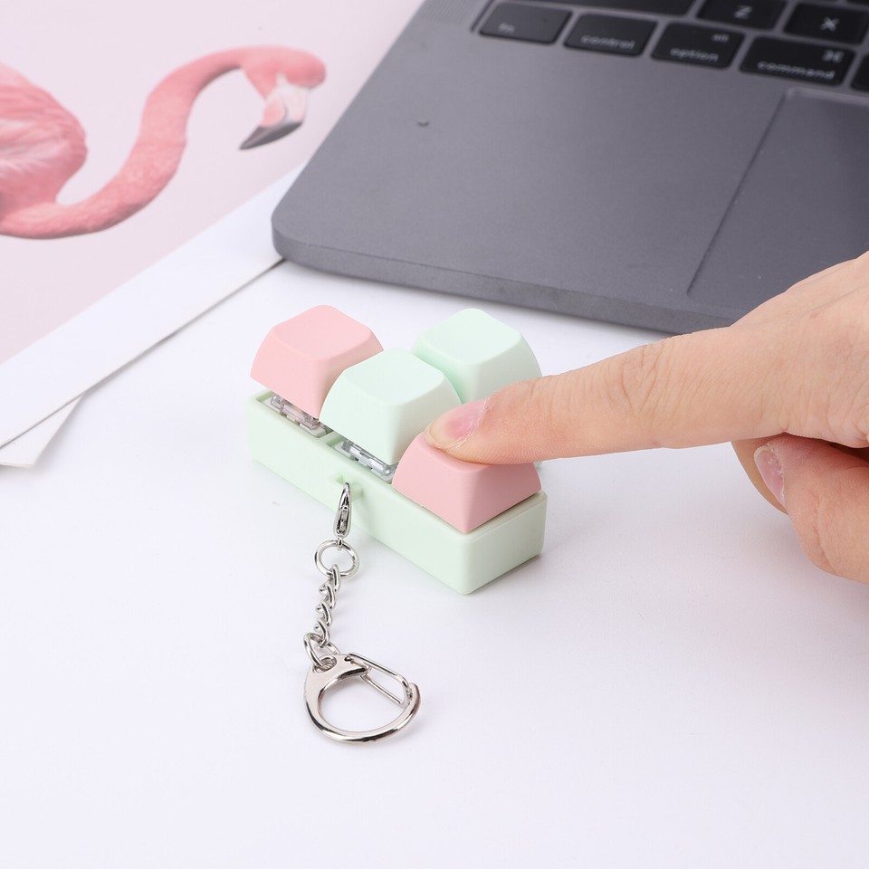 Finger Keyboard Fidget Toys 4 Keys DIY Sensory Fidget Keyring Stress ...
