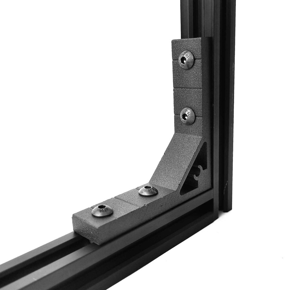12PC 2020 Aluminum L-Bracket - Black 90° Corner Brace for Extrusion ...