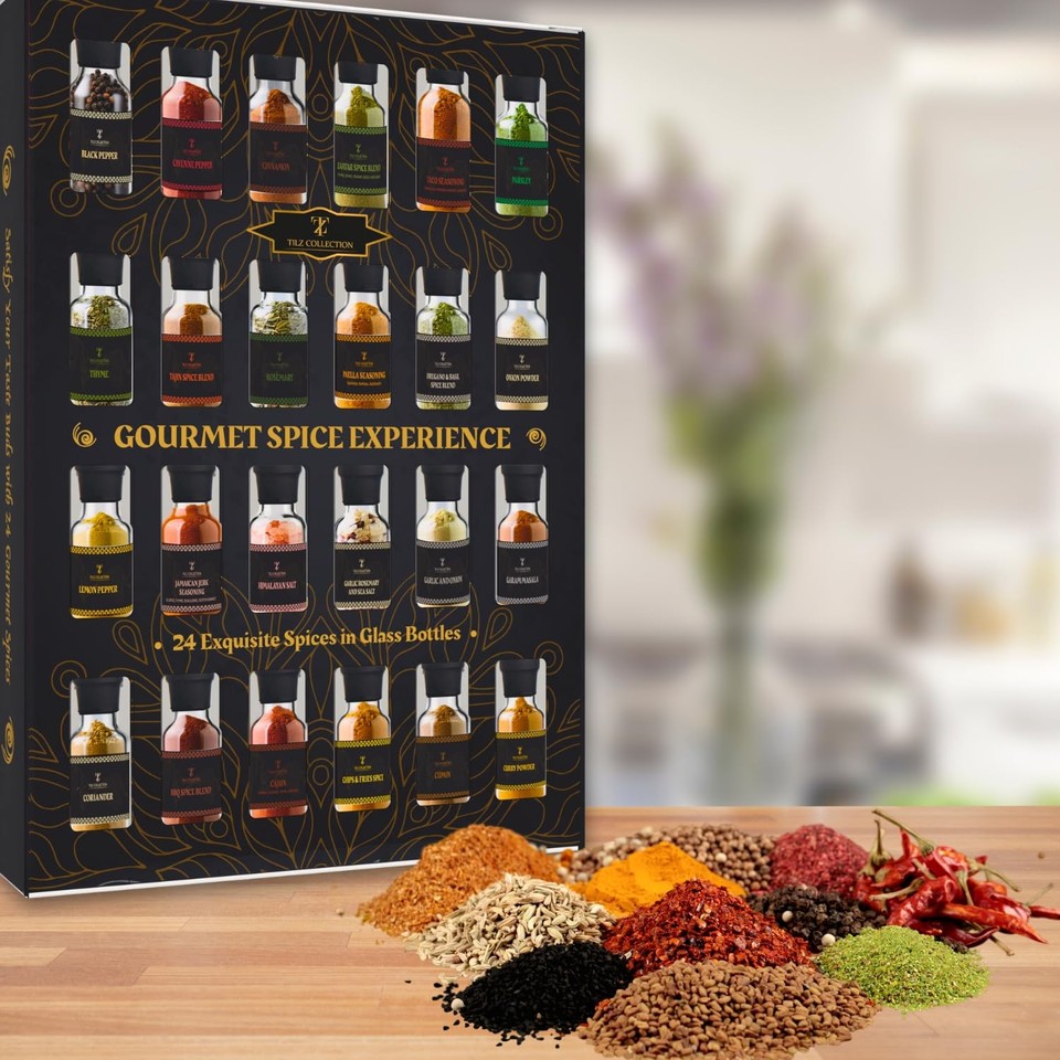 Spice Gift Set -24 Gourmet Spices For Cooking, Grilling, Rubs, Mixed ...