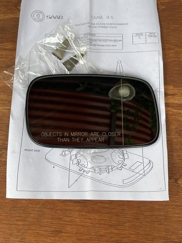 RIGHT Heated Mirror Glass, Wide Angle, Saab 900 | eBay