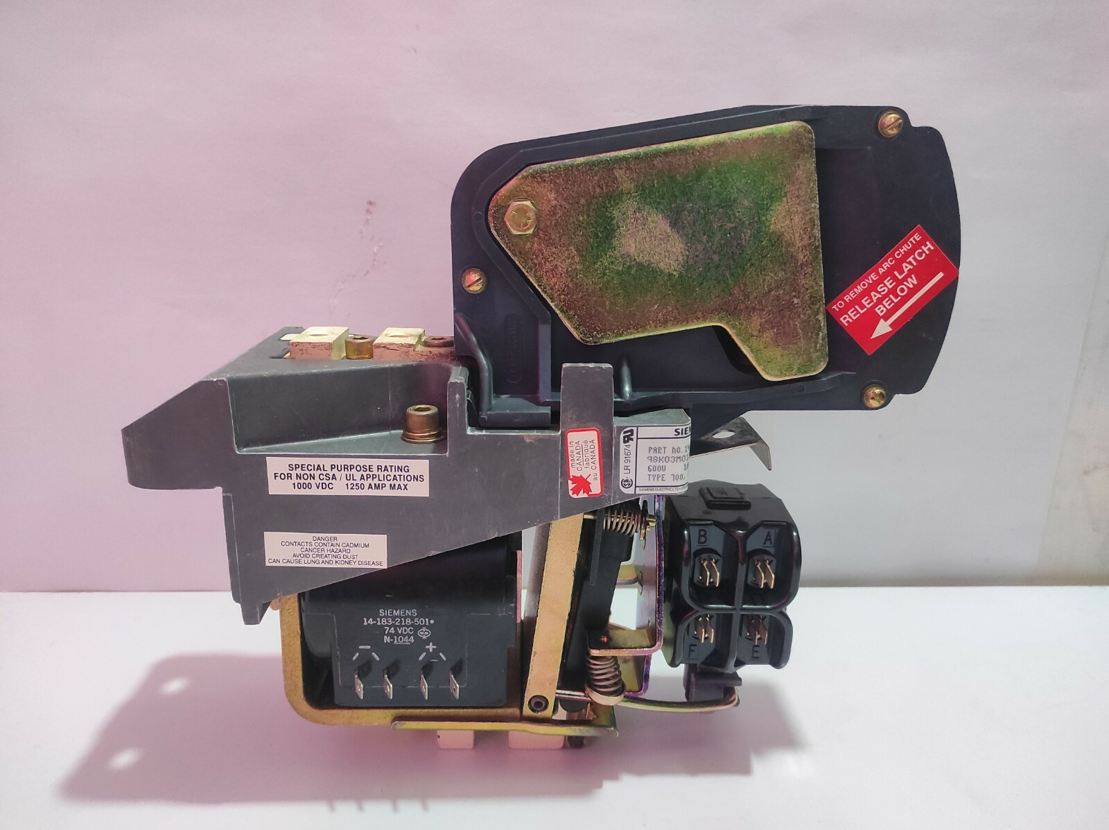 SIEMENS 14-193-100-563 1000V 1250ADC COIL 74VDC CONTACTOR for sale ...