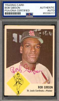 Bob Gibson PSA DNA Vintage Signed 1963 Fleer Autograph | eBay
