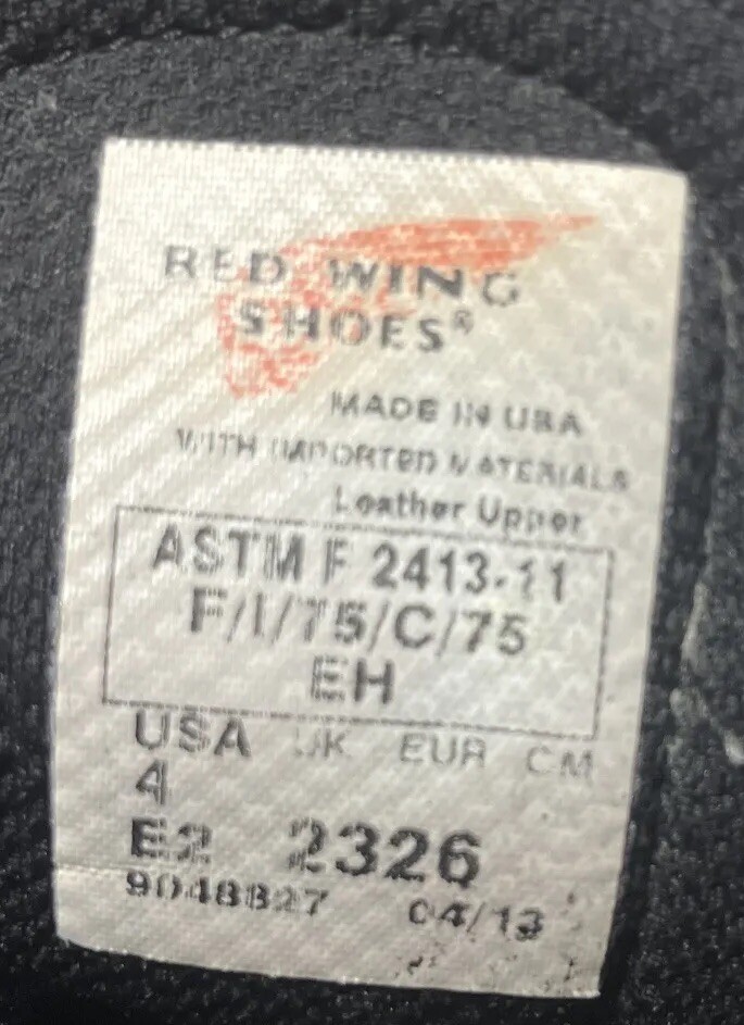 Red Wing 2326 Brown Leather Safety Work Boots USA Shoes Womens Sz 4 E2 ...