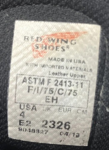 Red Wing 2326 Brown Leather Safety Work Boots USA Shoes Womens Sz 4 E2 ...