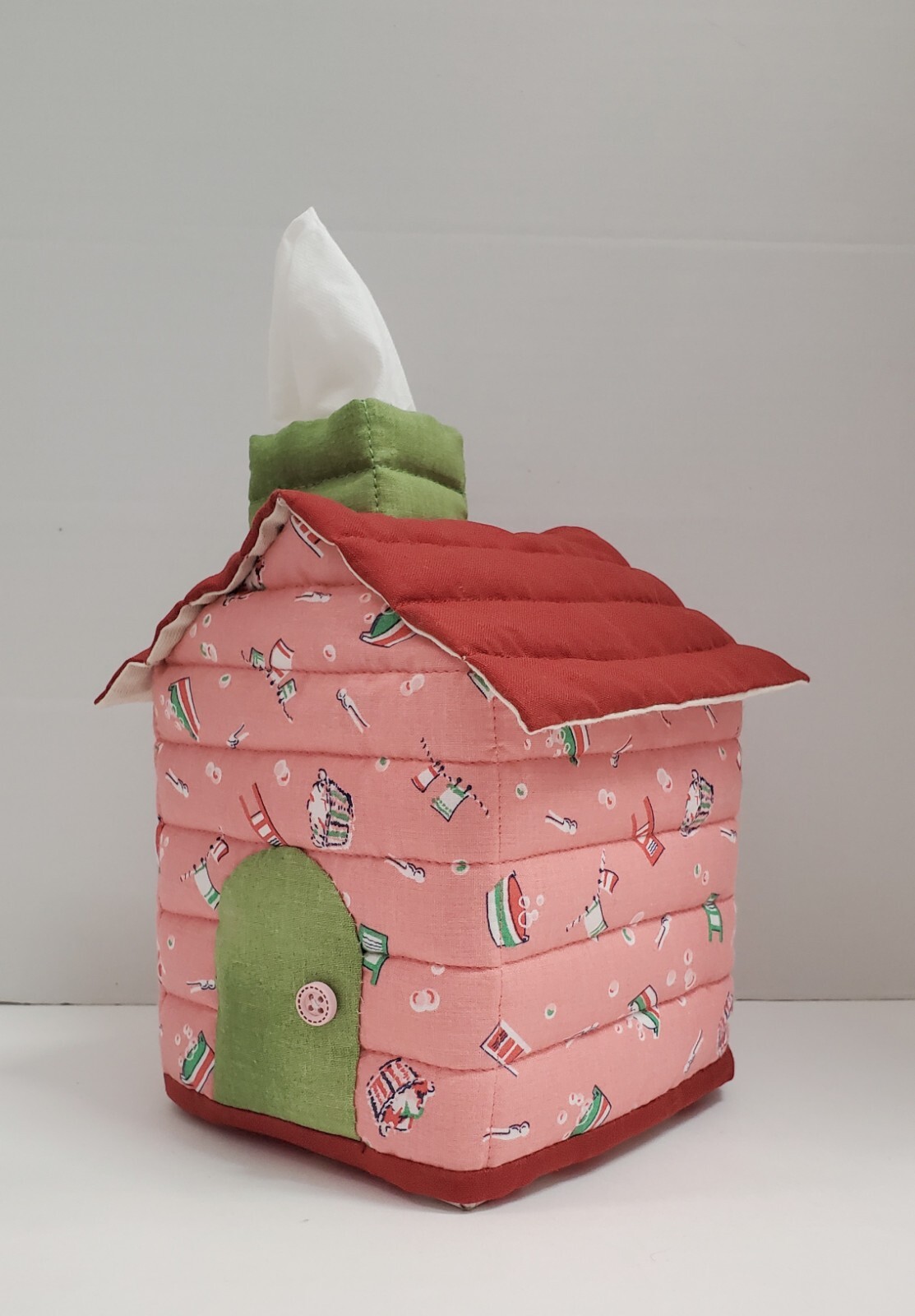House Shaped Tissue Box Cover Green/Pink/Red | eBay