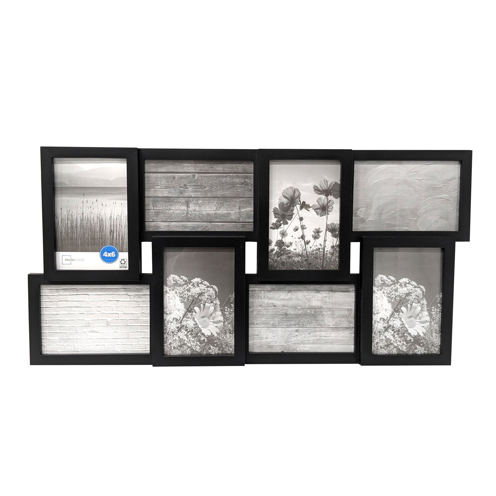 Mainstays 4x6 8-Opening Linear Gallery Collage Picture Frame, Black | eBay