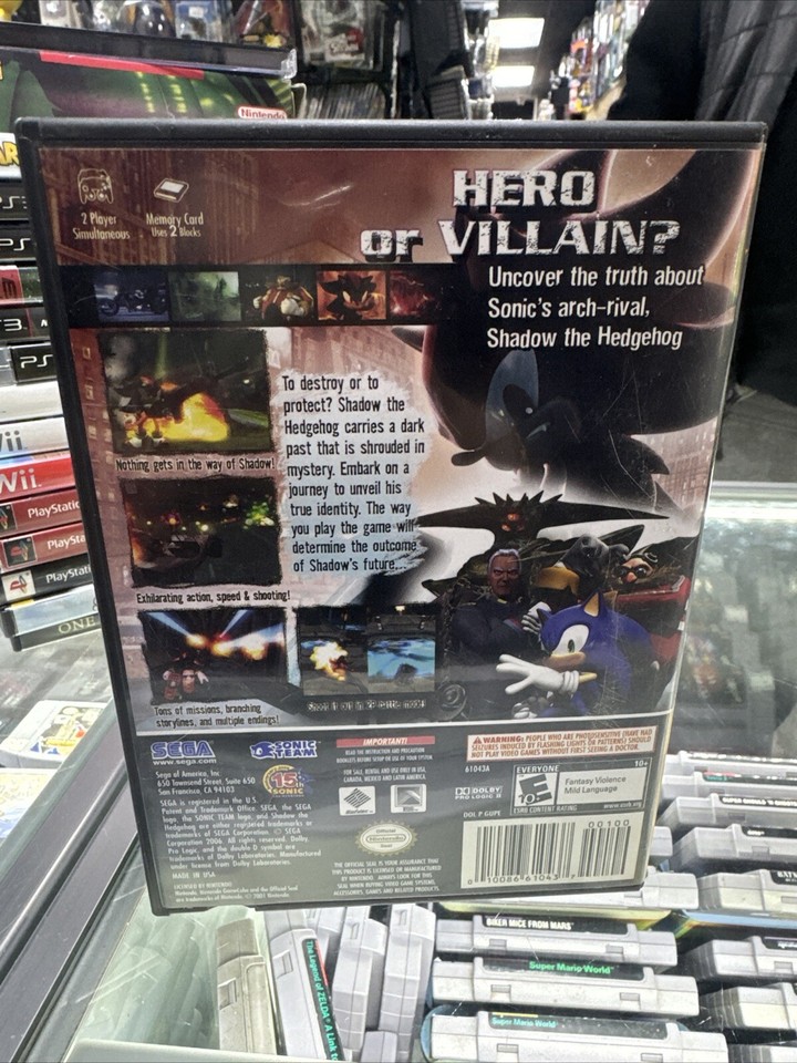 Shadow the Hedgehog (Nintendo GameCube, 2005) COMPLETE Mint Condition ...