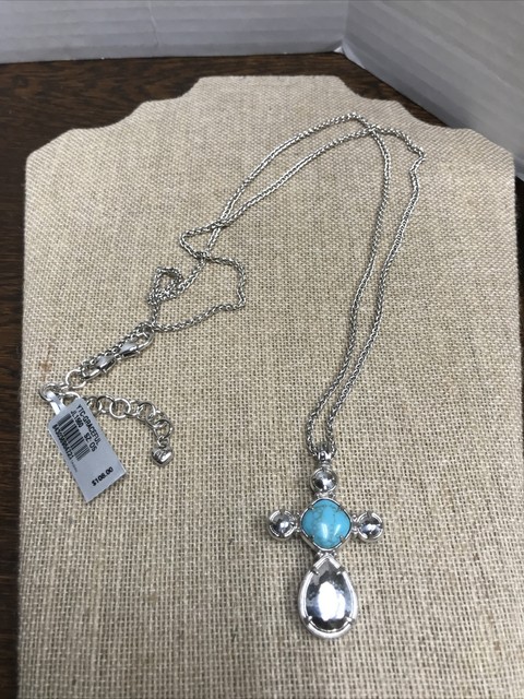 Brighton True Color Graceful Cross Turquoise Long Necklace Jl1560 RTLS ...