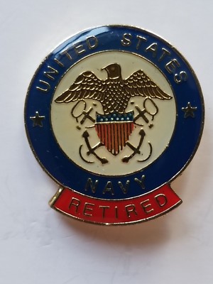 Navy Retired Lapel Pin Hat Pin United States Navy Retired Tie Tac #2 ...