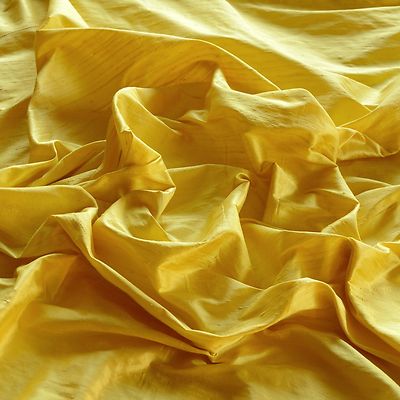 Lemon Yellow Dupioni Silk, 100% Silk Fabric, 44" Wide, By The Yard (S ...
