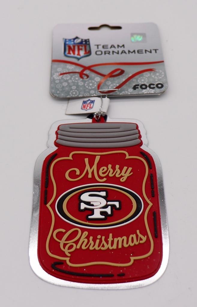 San Francisco 49ers Official NFL Christmas Tree Holiday Flat Mason Jar ...