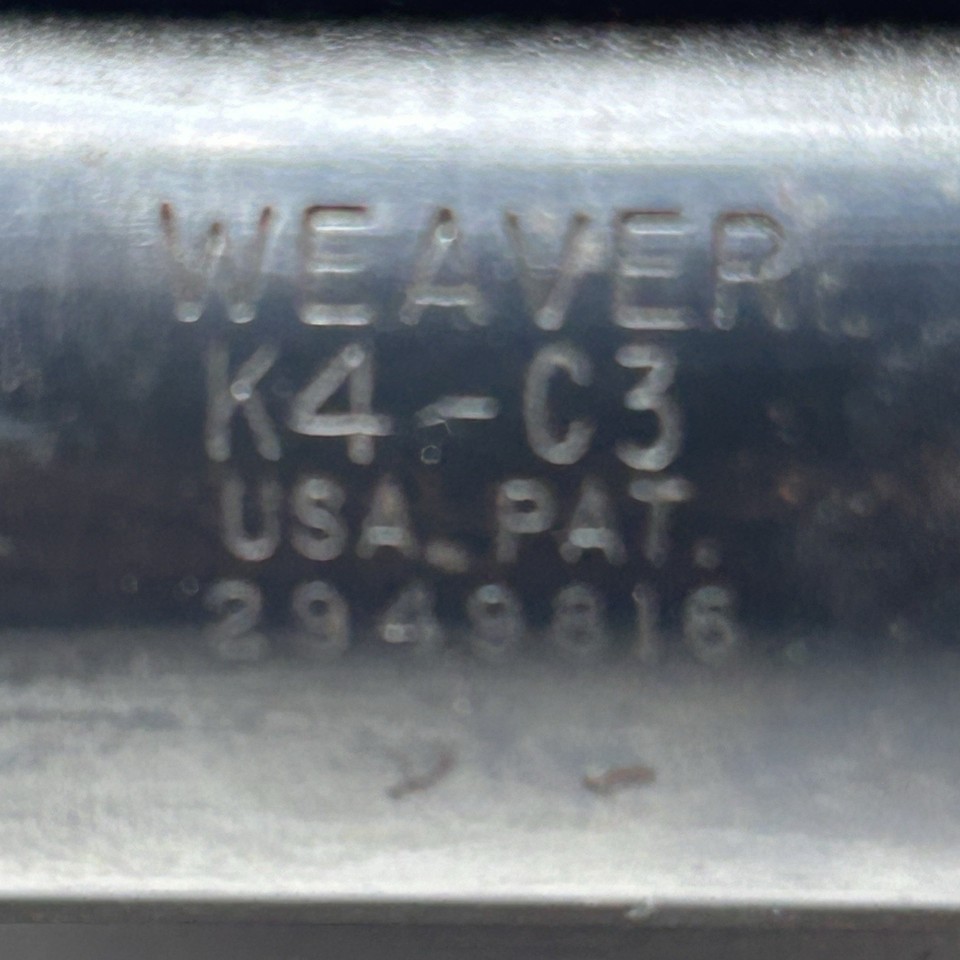 Weaver K4-C3 Rifle Scope Fine Crosshair USA Steel Tube 1” | eBay