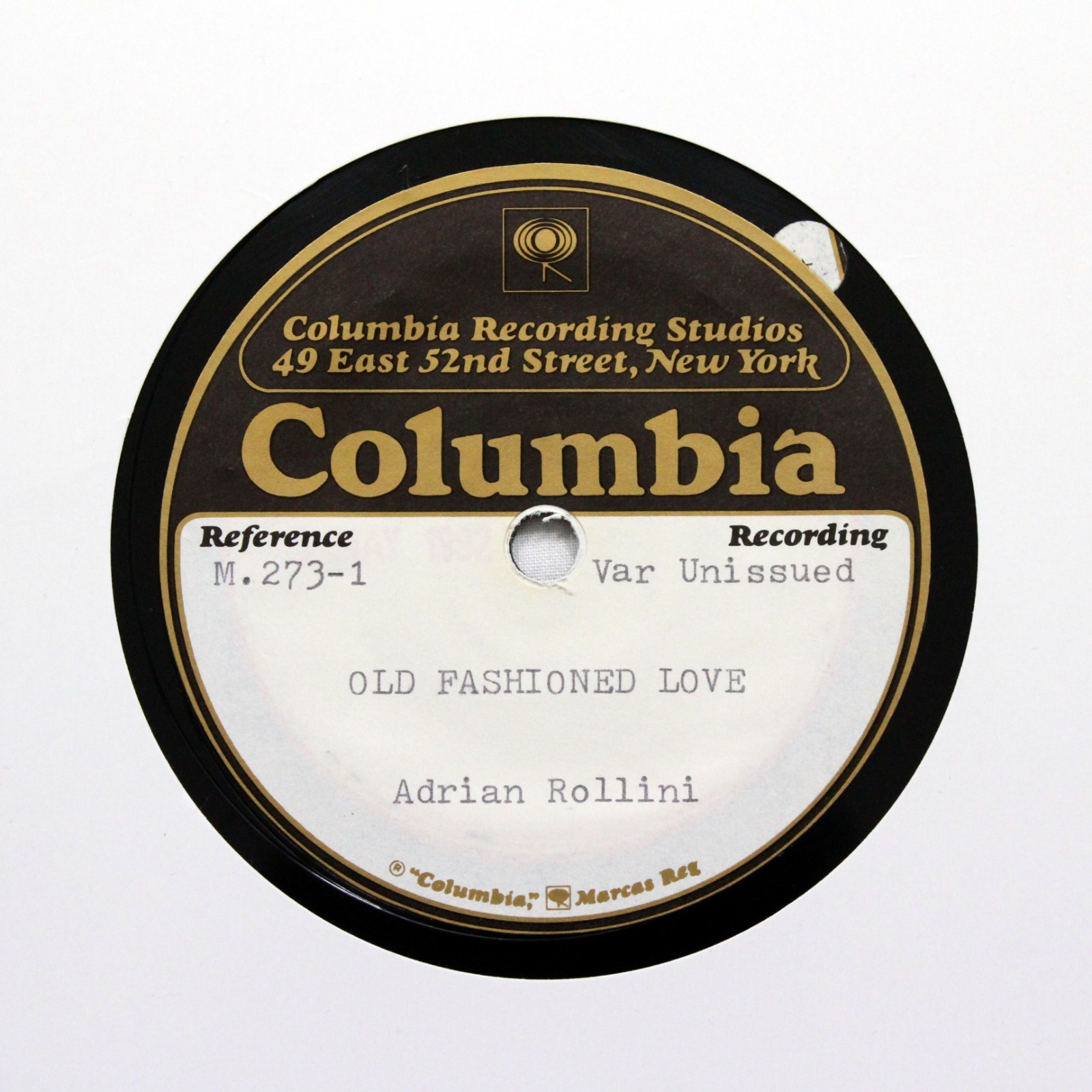ROLY'S TAP ROOM GANG (Rollini) "Old Fashioned Love" (1) UNISSUED TEST ...