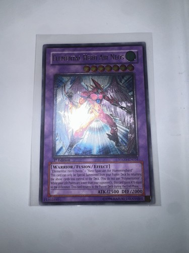 Near Mint Yu-Gi-Oh Elemental Hero Air Neos Ultimate Rare Card STON ...