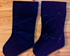 2 Matching Christmas Stockings Dark Blue with Gold Green and Red 17" x ...